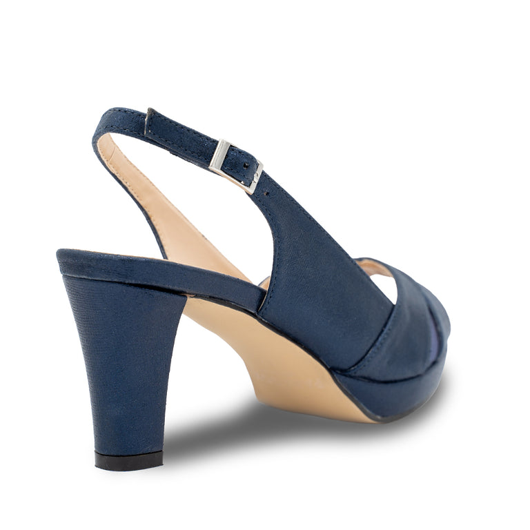Luisa Navy | Shimmer Platform Sandals | Paradox London