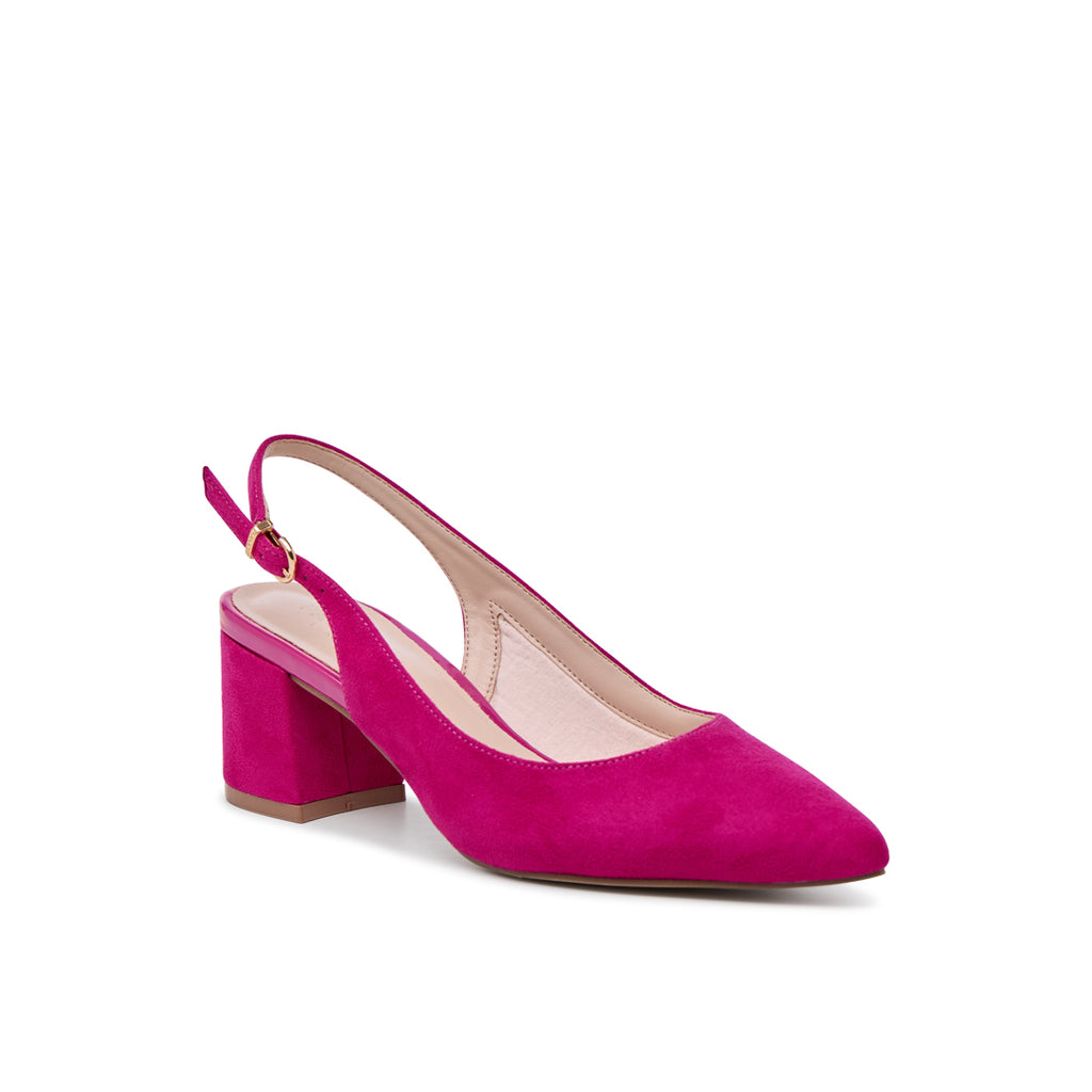 Isadora Fuchsia | Block Heel Slingback Shoes | Paradox London