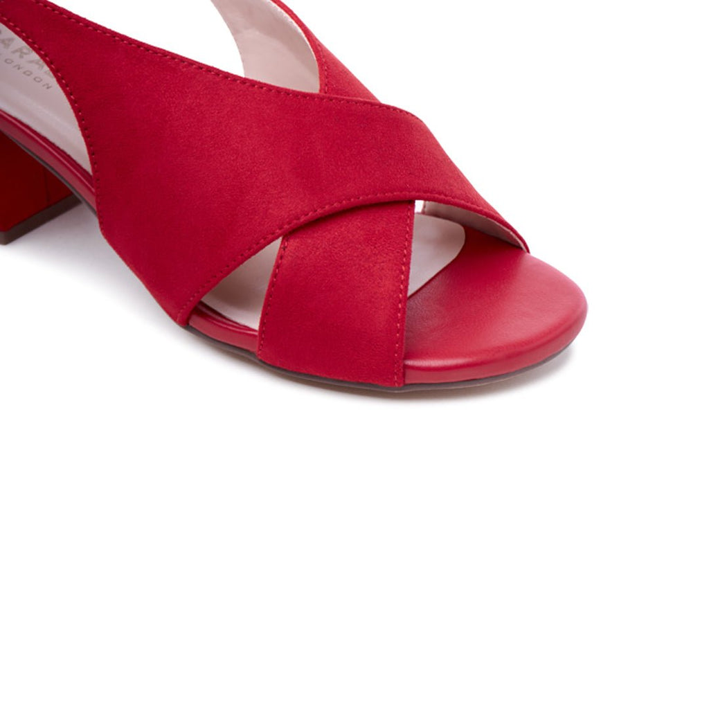 Neroli Red | Wiode Fit Block Heeled Sandals | Paradox London