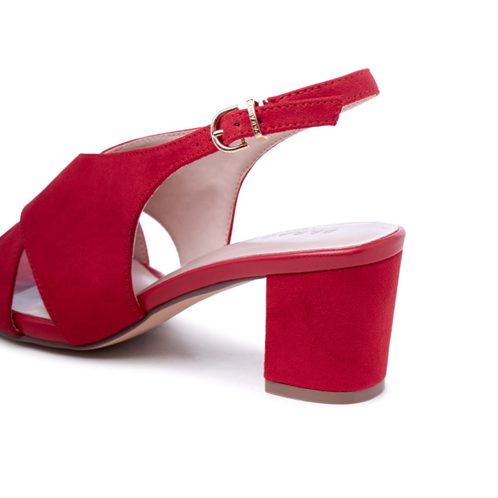 Neroli Red | Wiode Fit Block Heeled Sandals | Paradox London