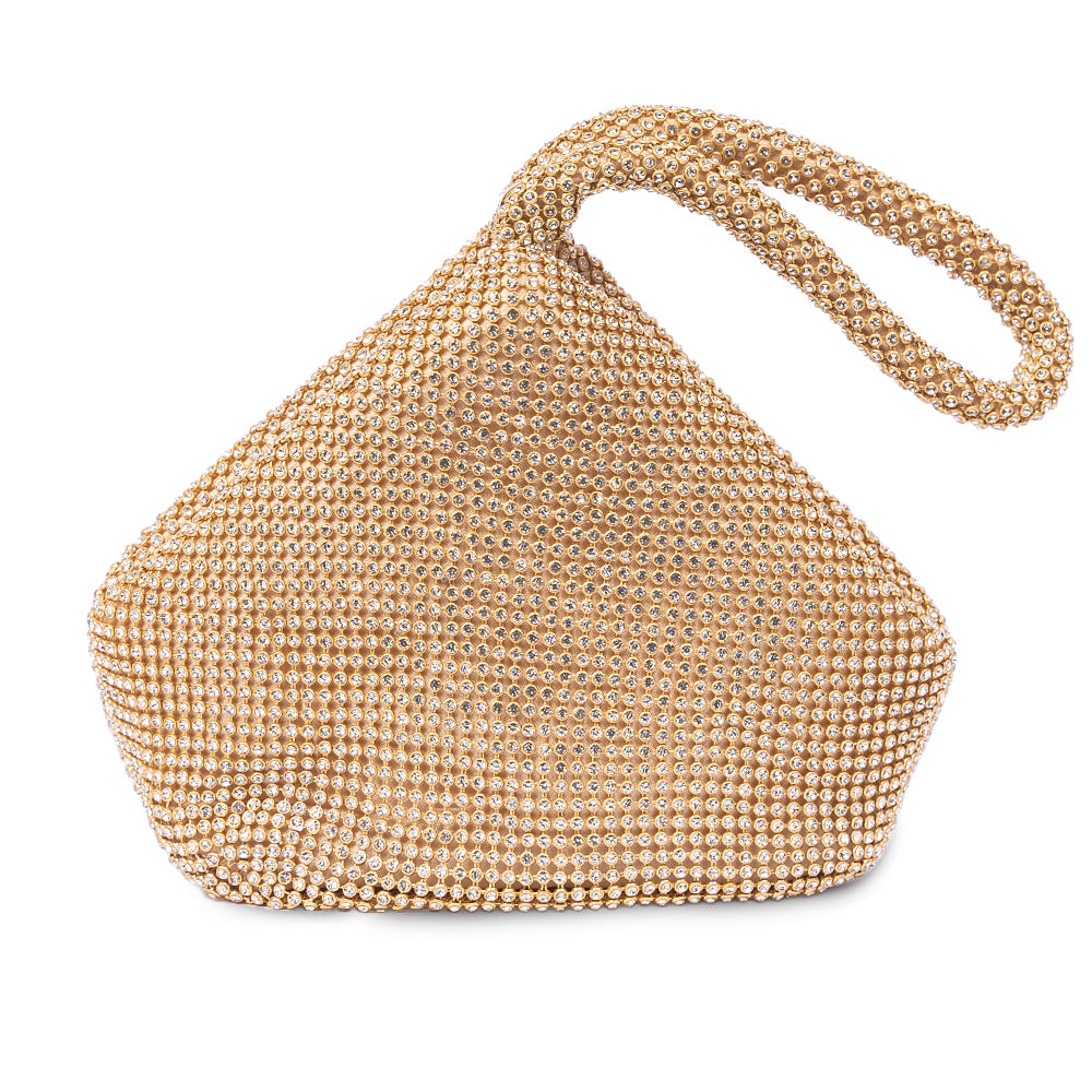Gold Diamante Dua pouch Handbag | Paradox London